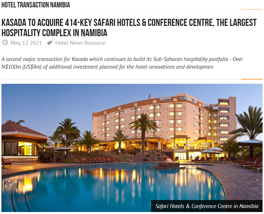 News Article 2 – 12 May 2021 – TIDiA – TOURISM & HOTEL DEVELOPMENTS ...